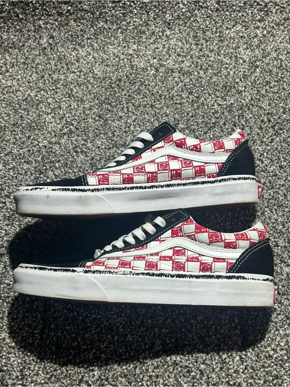 Vans | Shoes | Vans Old School Sneakers Black White Red Checker Skate ...